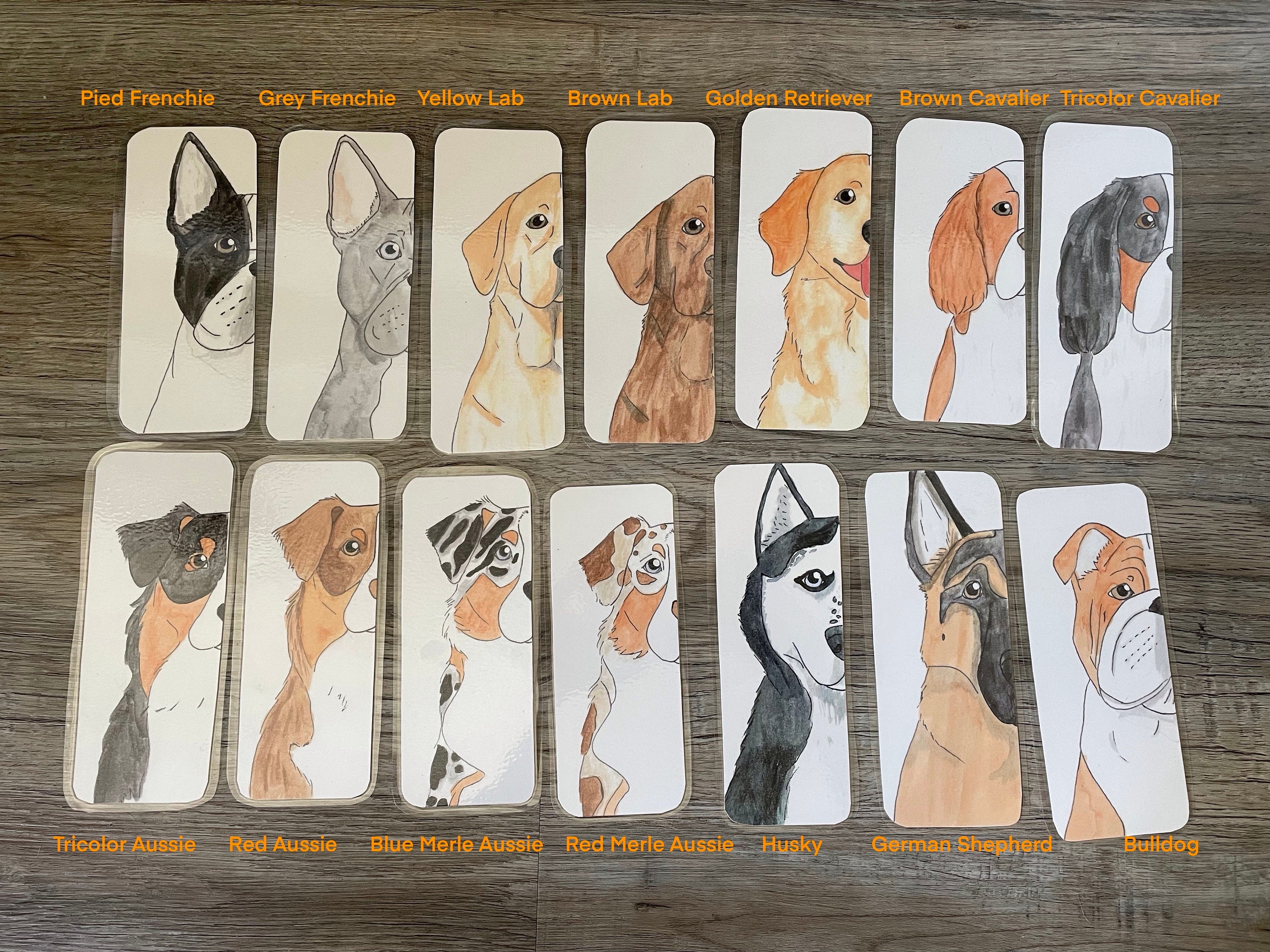 Watercolor Print Bookmarks / Dog Bookmarks / Bookmarks / Gifts / Dog ...