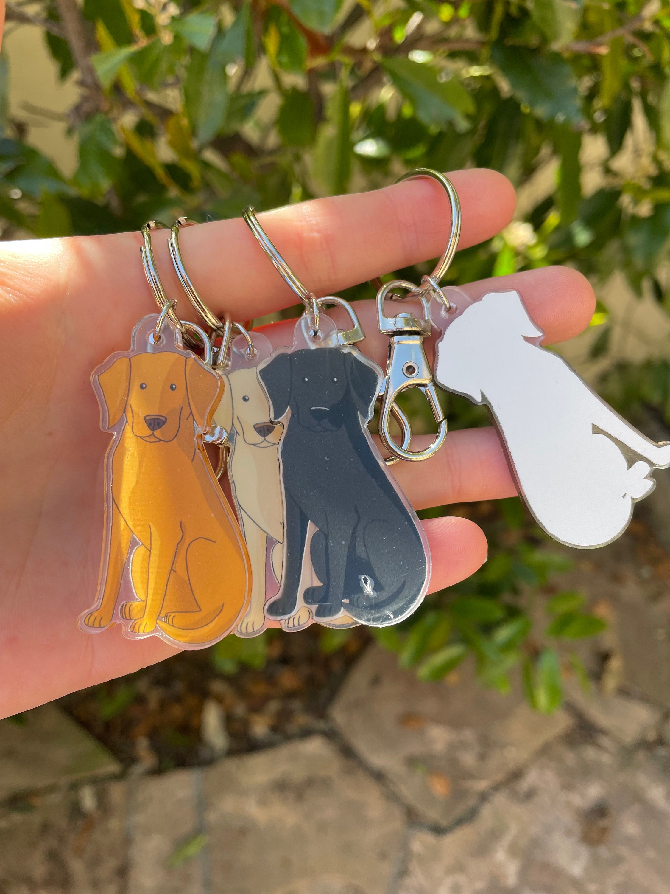 Labrador Acrylic Charm Keychain / Black / Yellow / Chocolate / Red ...