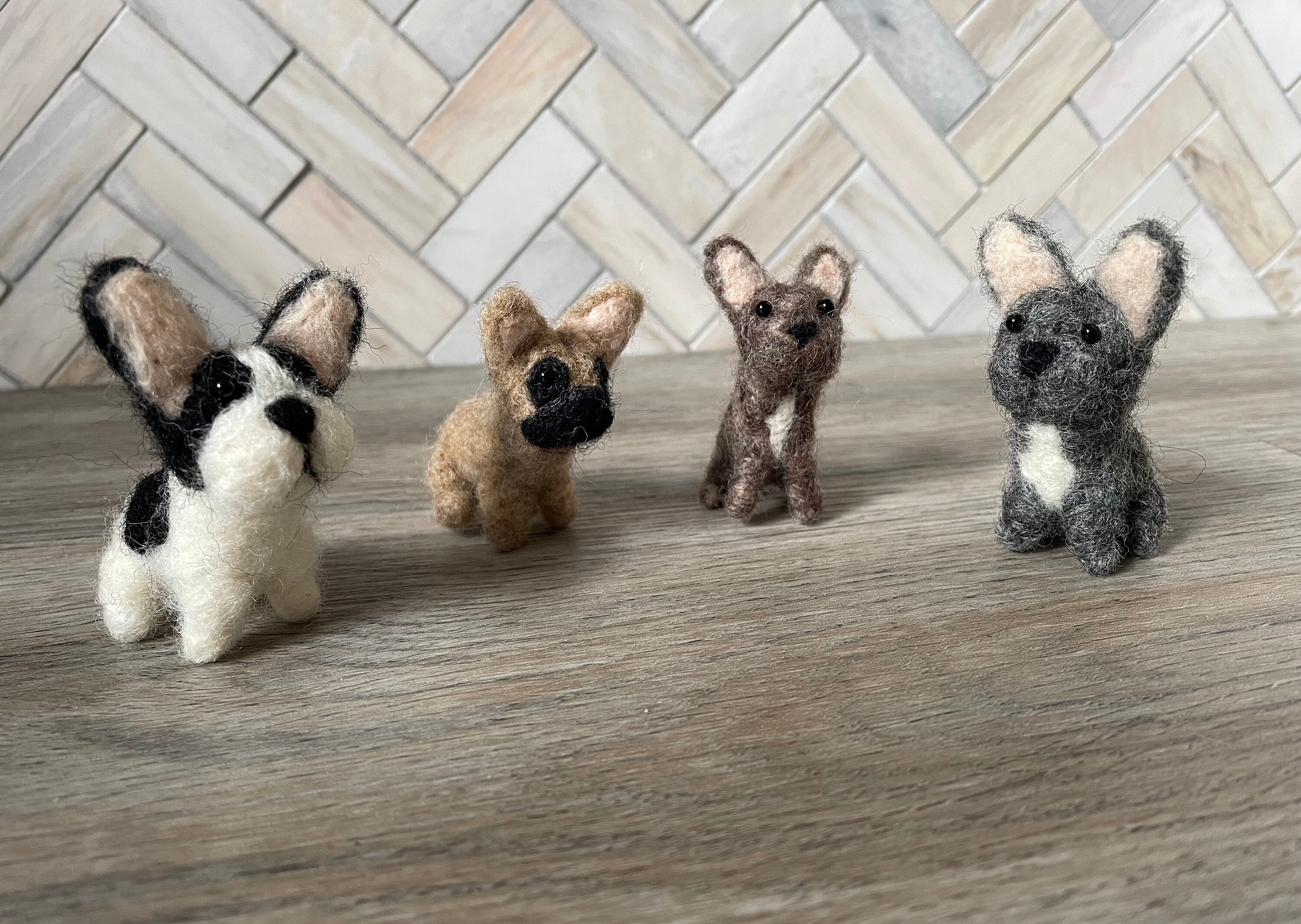Mini Needle Felted French Bulldog / Needle Felted Animal / Needle ...