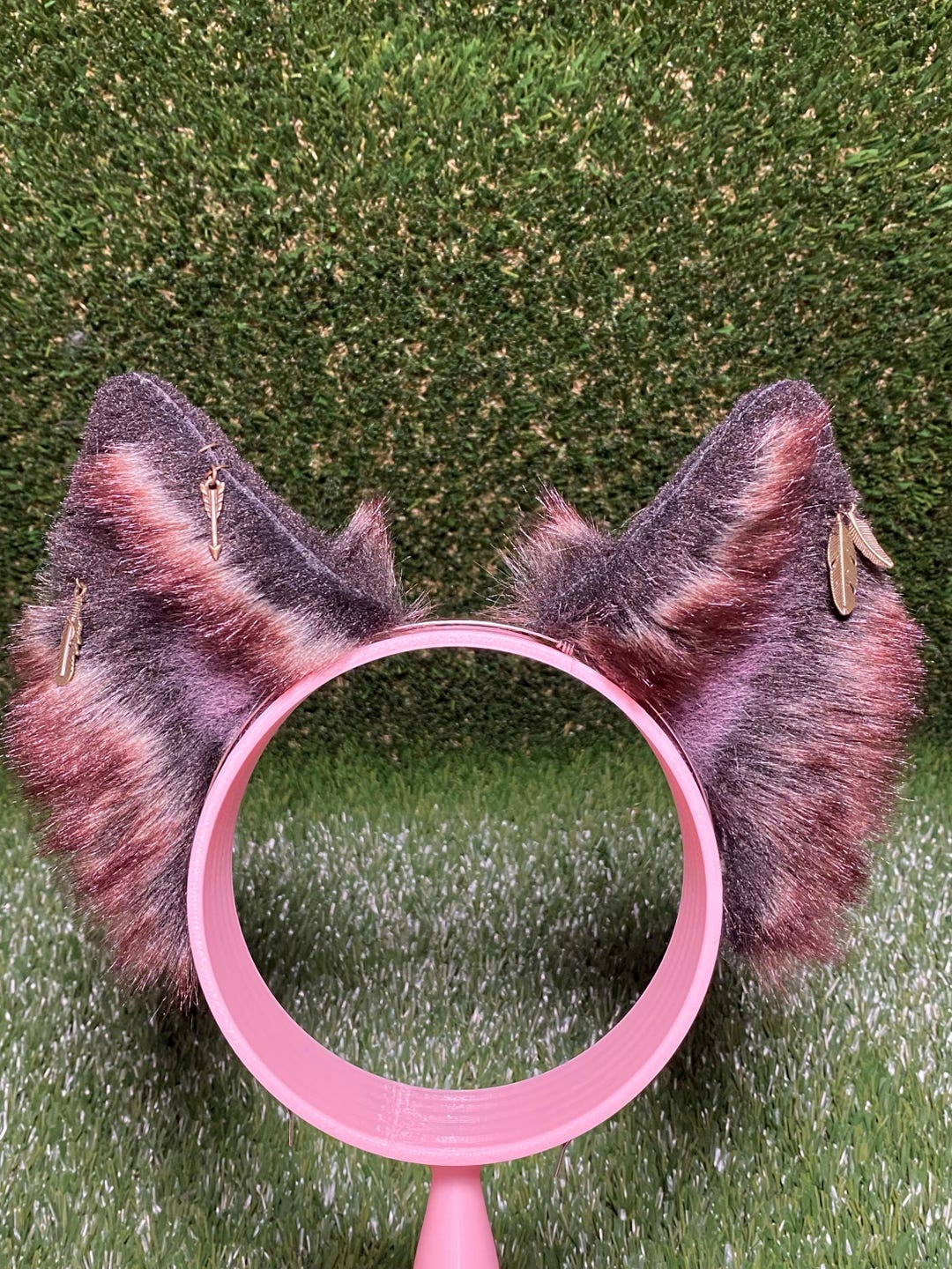Wolf Ears Arrow Feather Cosplay Pet Play Therian Petplay Costume Brown ...