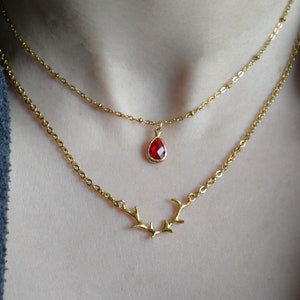 Saltburn Hannibal Inspired Deer Antlers Red Drop Necklace Stainless ...
