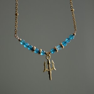 Percy J. Inspired Poseidon Trident Apatite Necklace Camp Half Blood - Etsy