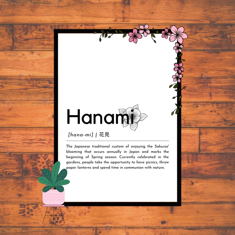 Hanami Printable PDF English Wall Art - Etsy