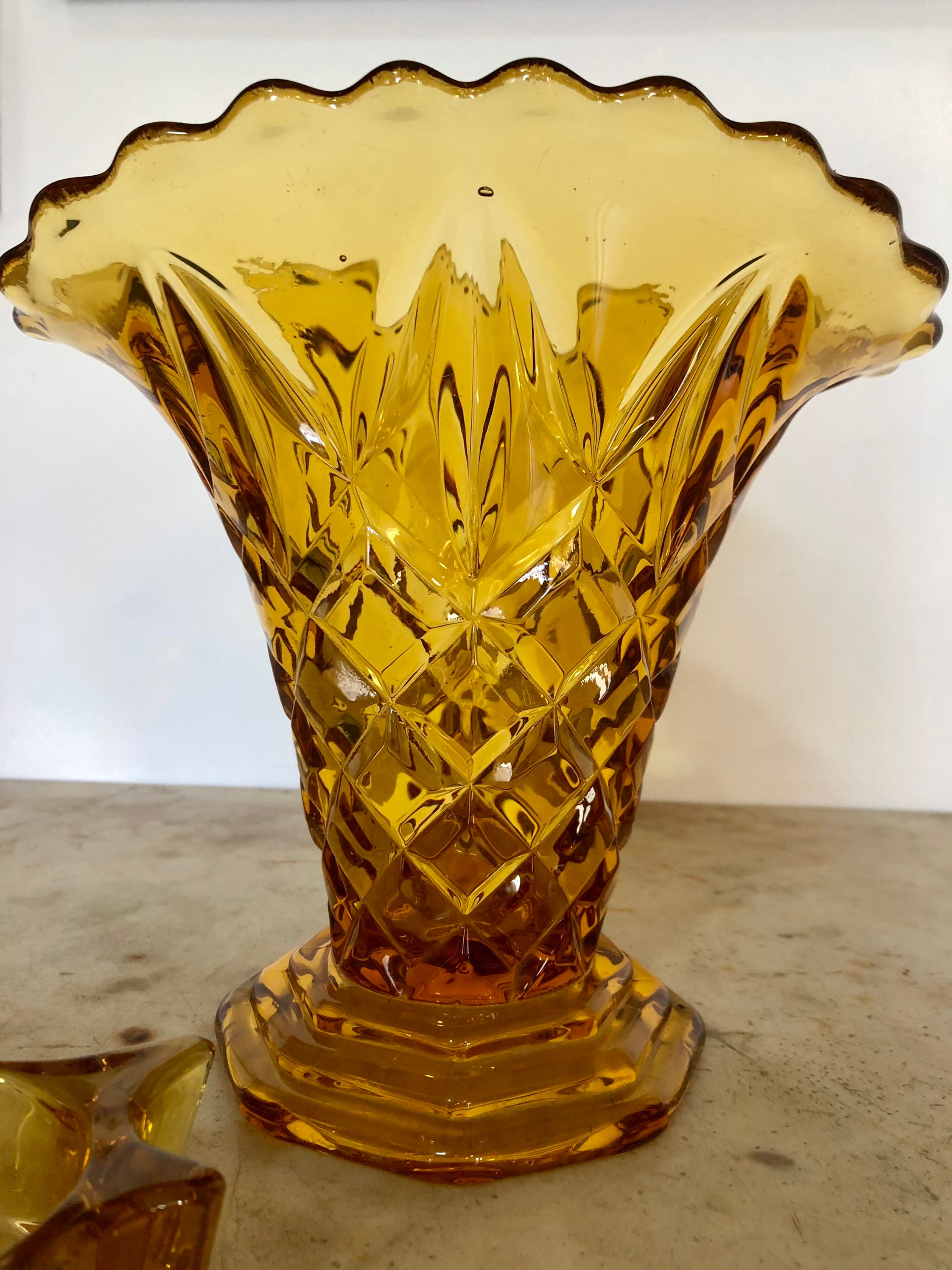 A 1950’s Sowerby Glass Vase - Etsy