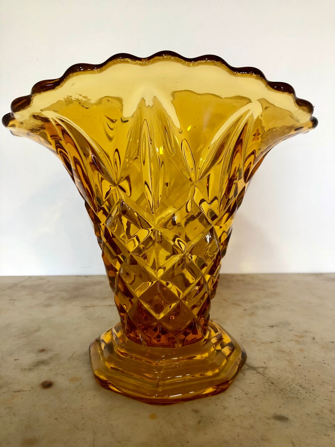 A 1950’s Sowerby Glass Vase - Etsy