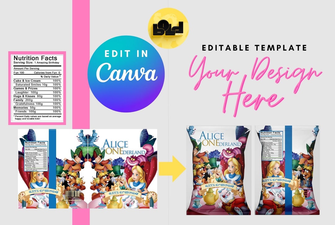CANVA Chip Bag Template, Chip Bag Template, Editable Chip Bag Template ...