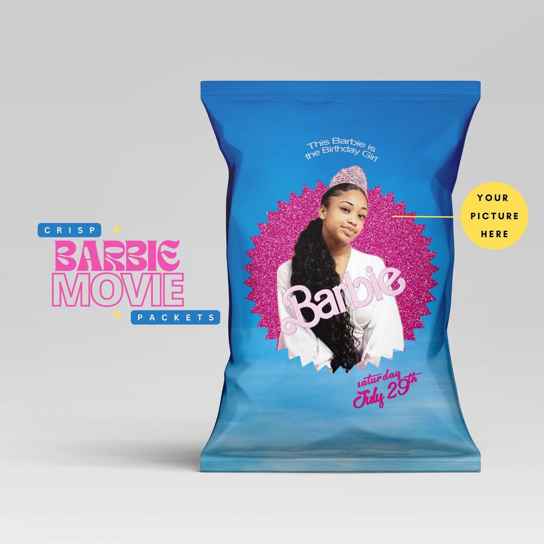 Barbie Selfie Chip Bag Favours for Birthday Party Wedding Party Barbie ...
