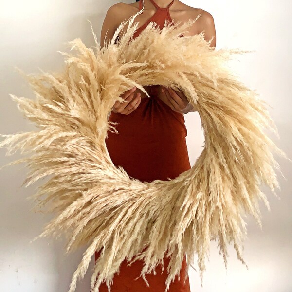 Faux Pampas Wreath - Etsy