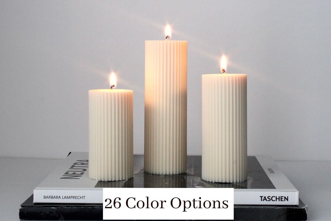 Shaped Candle, Ribbed Candle, Soy Pillar Candle, Taper Candle, Striped ...
