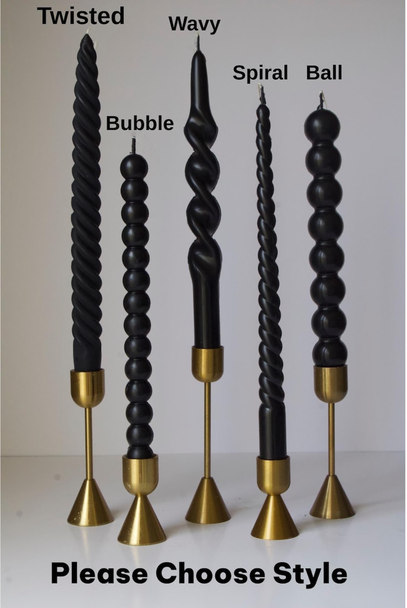 Set of 2, Twisted Taper Candles, Soy Wax Beeswax Taper Candle Sets ...