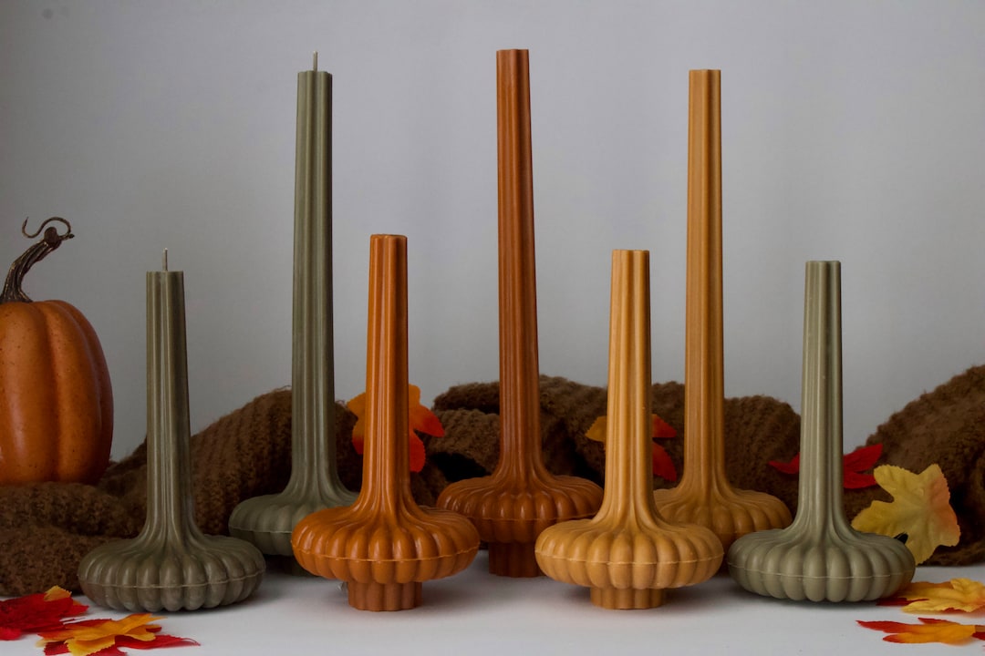 Pumpkin Candles, Taper Candle, Vase Candle, Column Candle, Aesthetic ...
