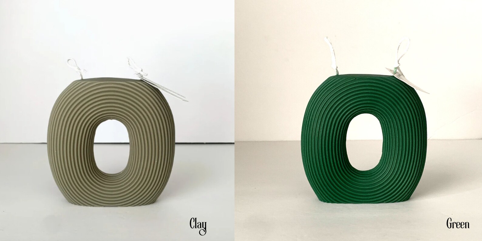 O Shaped Candle, Ribbed Candle, Circle Candle, Home Decor Candle ...