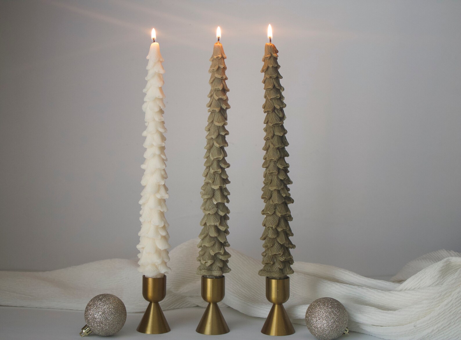 Christmas Tree Taper Candle, Tree Shaped Candle, Taper Candles, Pine ...