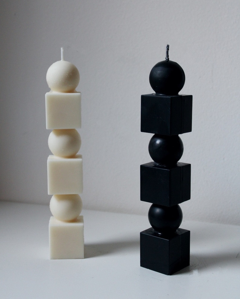 Geometric Shaped Pillar Candle Shaped Candle Aesthetic - Etsy