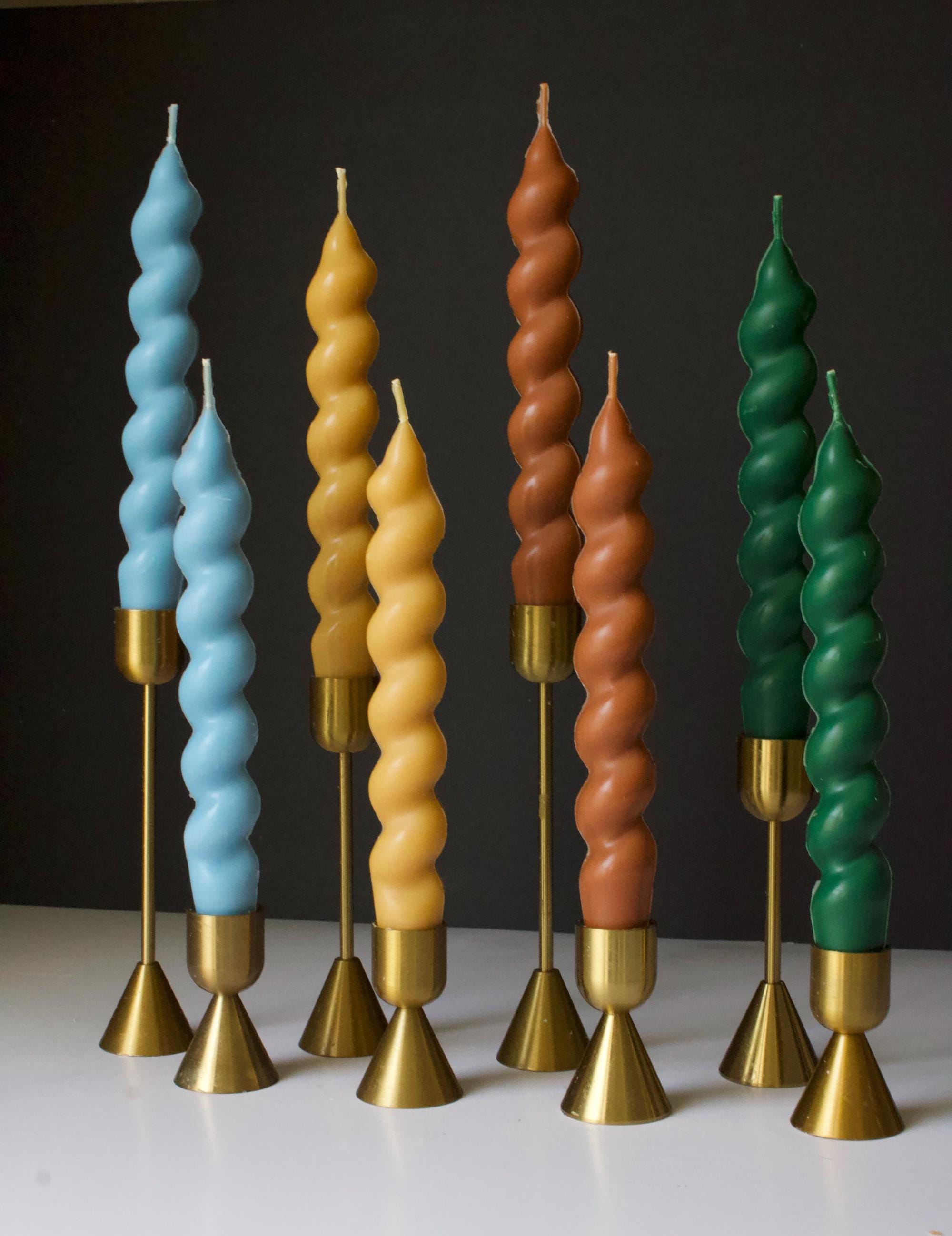 Twisted Taper Candles, Tall Spiral Candlesticks, Modern Candle, Soy Wax ...