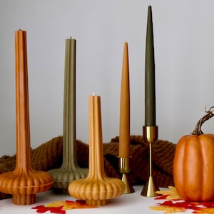 Pumpkin Candles, Taper Candle, Vase Candle, Column Candle, Aesthetic ...