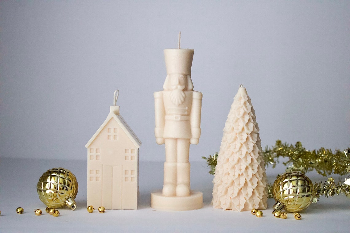 Nutcracker Christmas Candle, Soldier Candle, Wooden Soldier Shaped ...