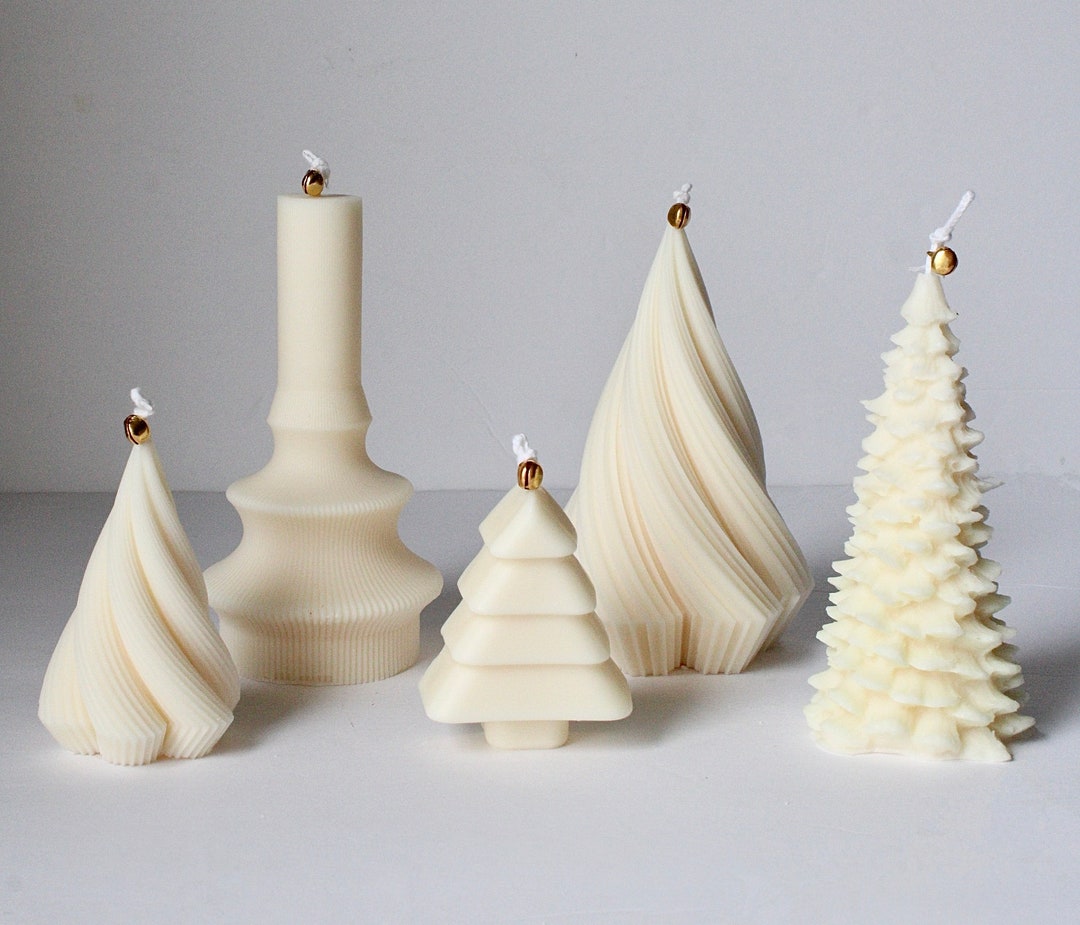 Christmas Tree Candle, Christmas Candles, Twisted Candle, Ribbed Candle ...