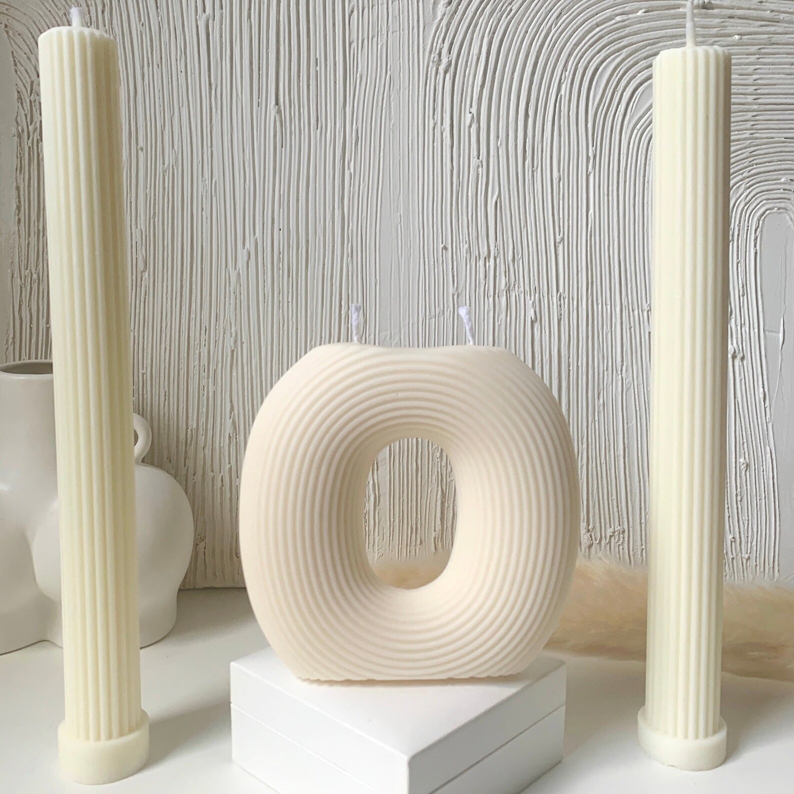 O Shaped Candle Ribbed Candle Circle Candle Home Decor - Etsy
