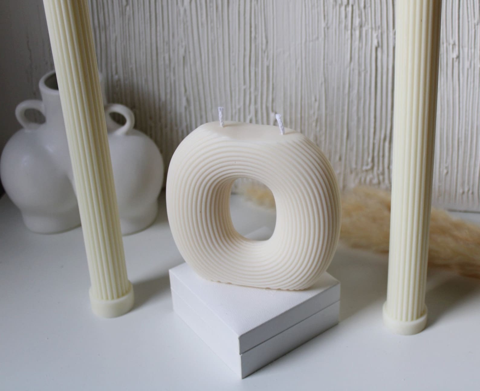 O Shaped Candle, Ribbed Candle, Circle Candle, Home Decor Candle ...