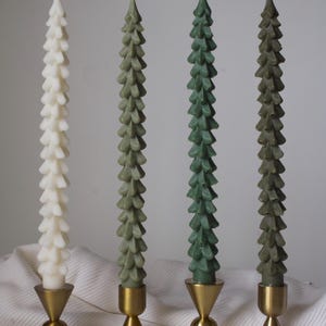 Christmas Tree Taper Candle, Tree Shaped Candle, Rustic Decor, Pine ...