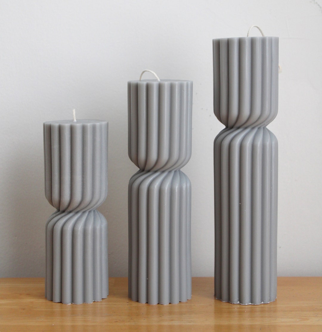 Shaped Candle, Ribbed Candle, Soy Pillar Candle, Taper Candle, Striped ...