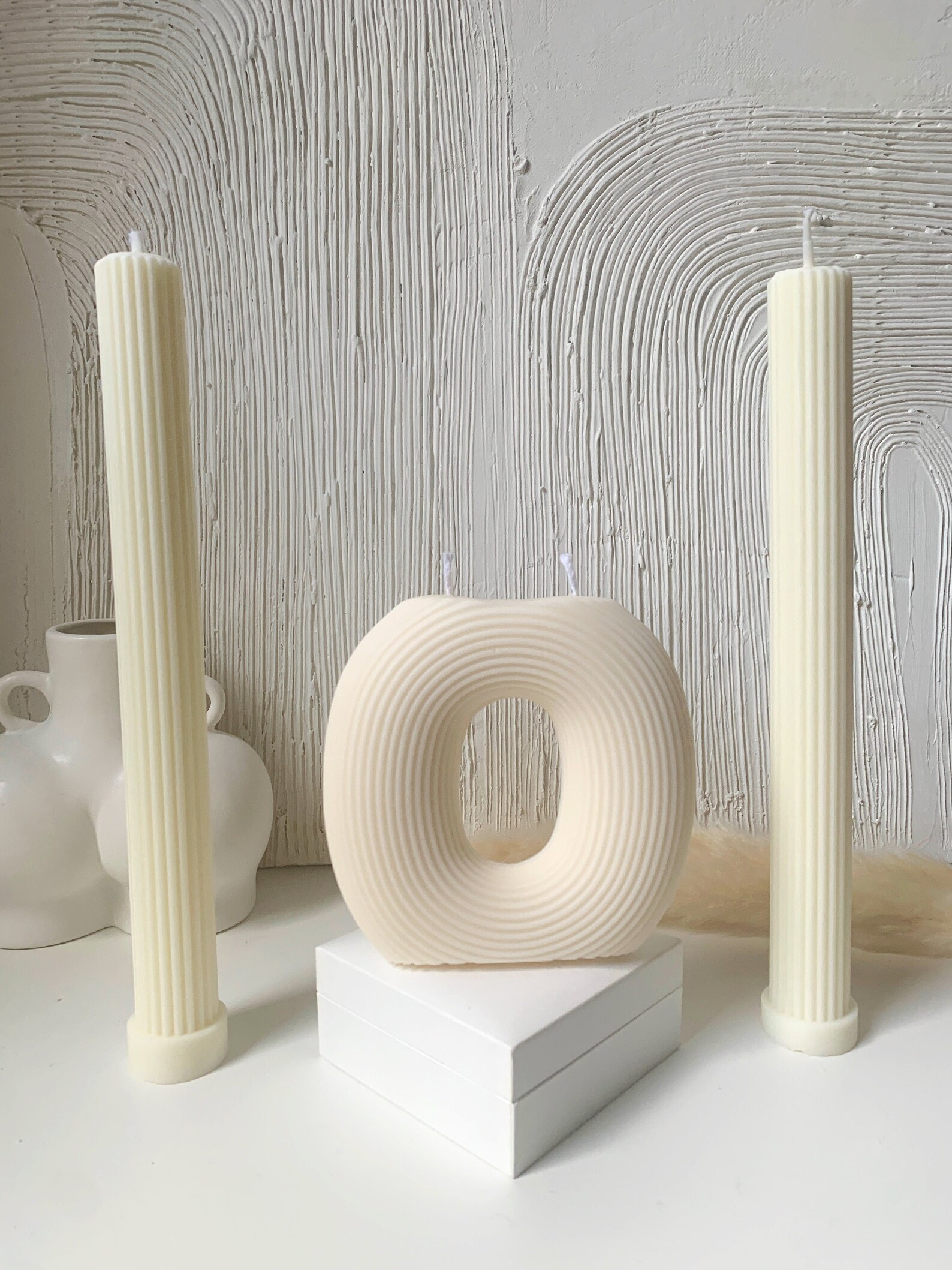 O Shaped Candle Ribbed Candle Circle Candle Home Decor - Etsy