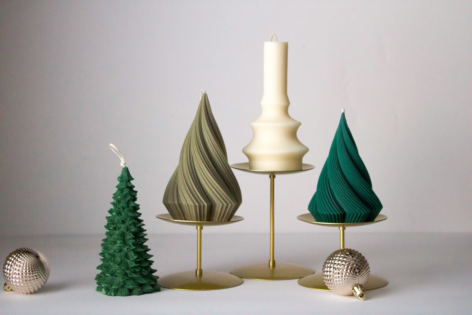 Christmas Tree Candle, Christmas Candles, Twisted Candle, Ribbed Candle ...