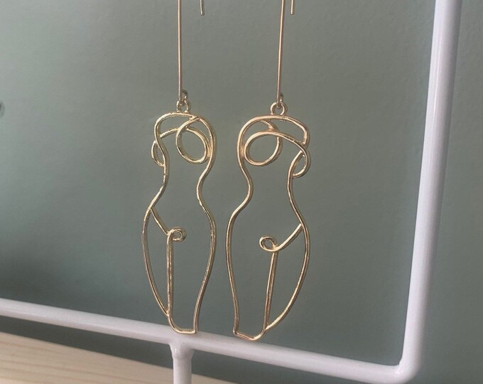 Wire Abstract Woman's Body Earrings Series 2 - Etsy