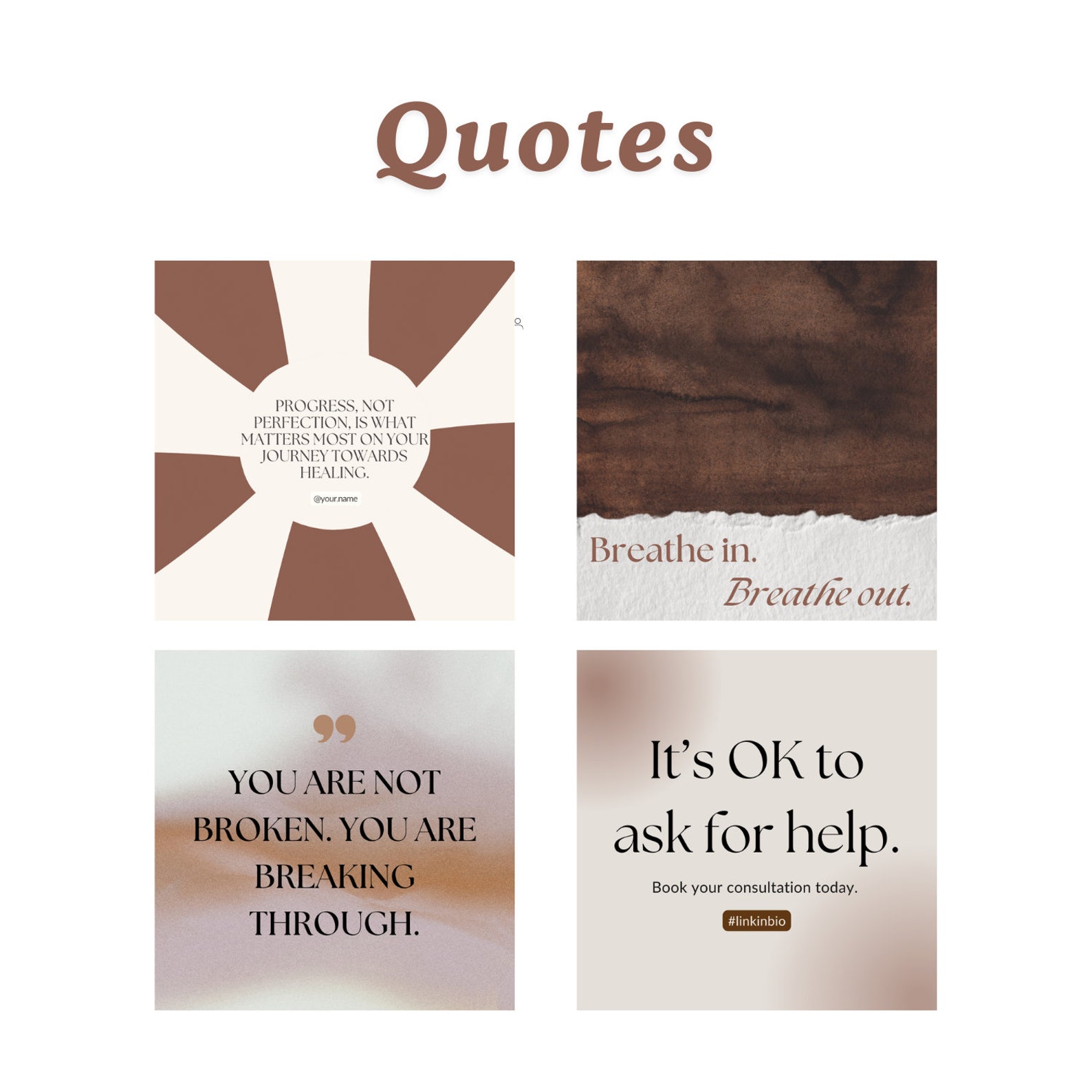 30 Social Media Post Templates for Therapists, Canva Templates for ...