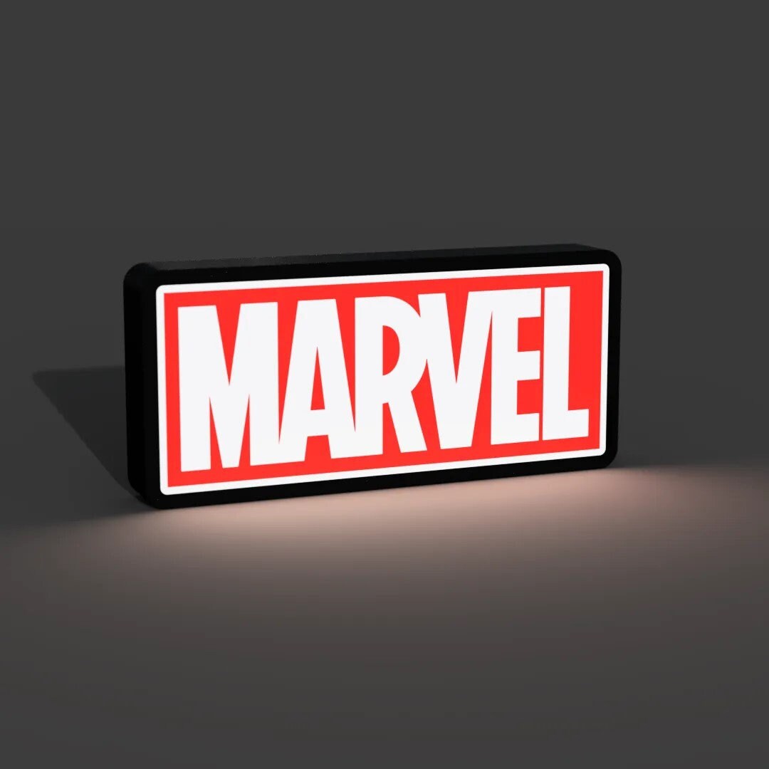 Marvel Led Lamp/3d Printed Lamp/ 3d Printed Led Lamp/ 3d Printed Decor ...