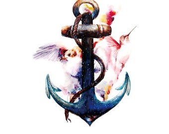 Ship Anker Temporary Tattoo Sticker set of 2 - Etsy
