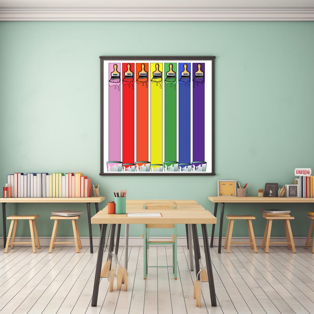 Colors Educational Poster, Montessori Playroom Wall Decor, Homeschool ...