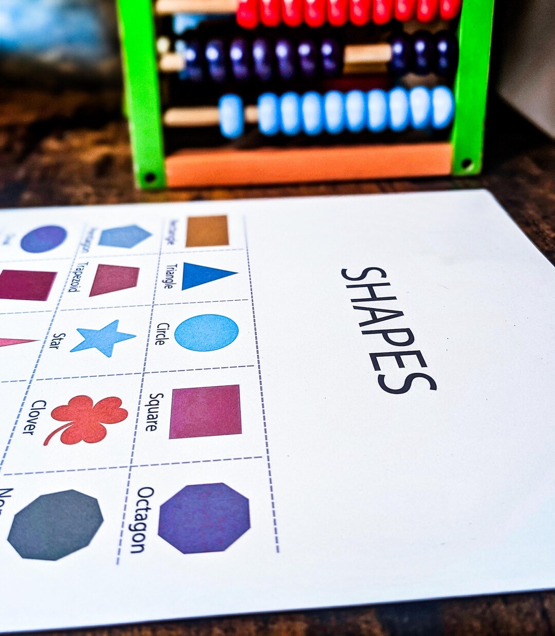 30 Basic Shapes Poster - Geometric Shapes Chart, Colorful Print for ...