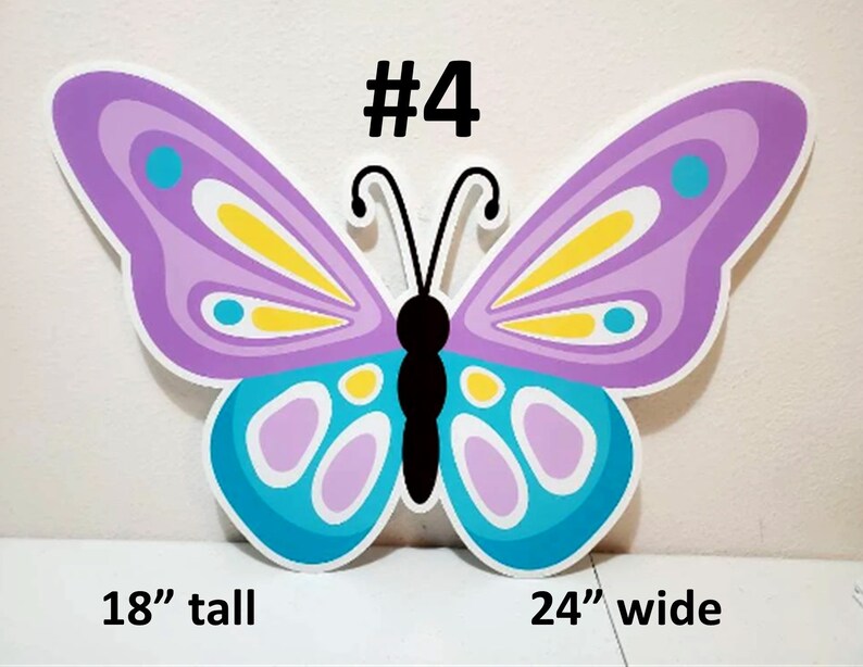 Colorful Butterflies Lawn Sign Yard Card Outdoor Party Decorations ...