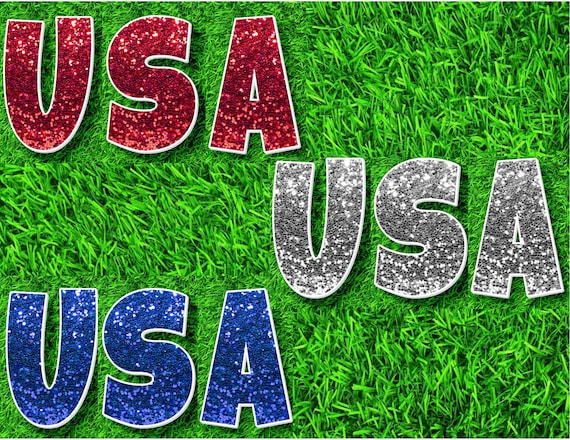 USA Glitter Letters Yard Card Lawn Sign Set Wall Art Business - Etsy