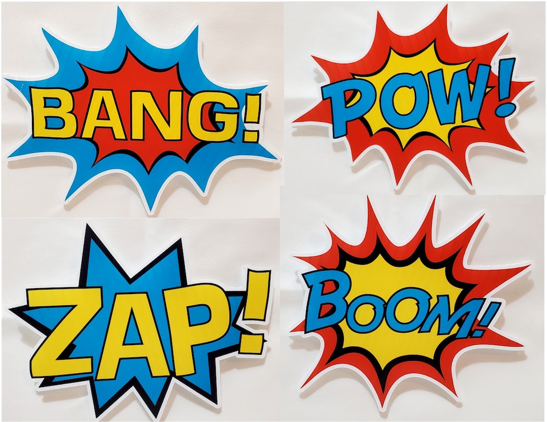 Cartoon Super Hero Sound Effects Yard Card Flair for Yard Sign Rental ...