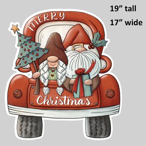 Christmas Gnomes and Vintage Truck Yard Card for Lawn Sign Rental ...