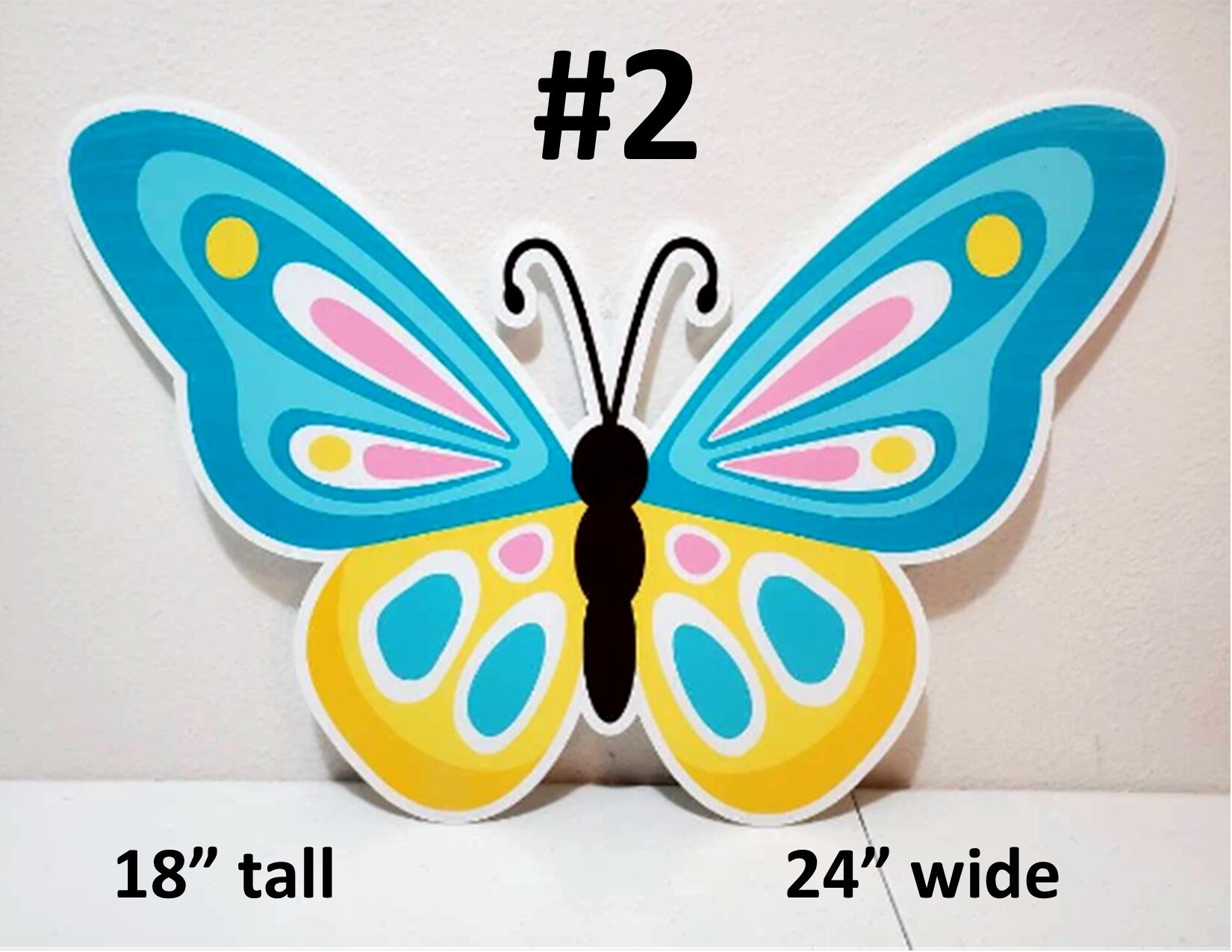 Colorful Butterflies Lawn Sign Yard Card Outdoor Party Decorations ...