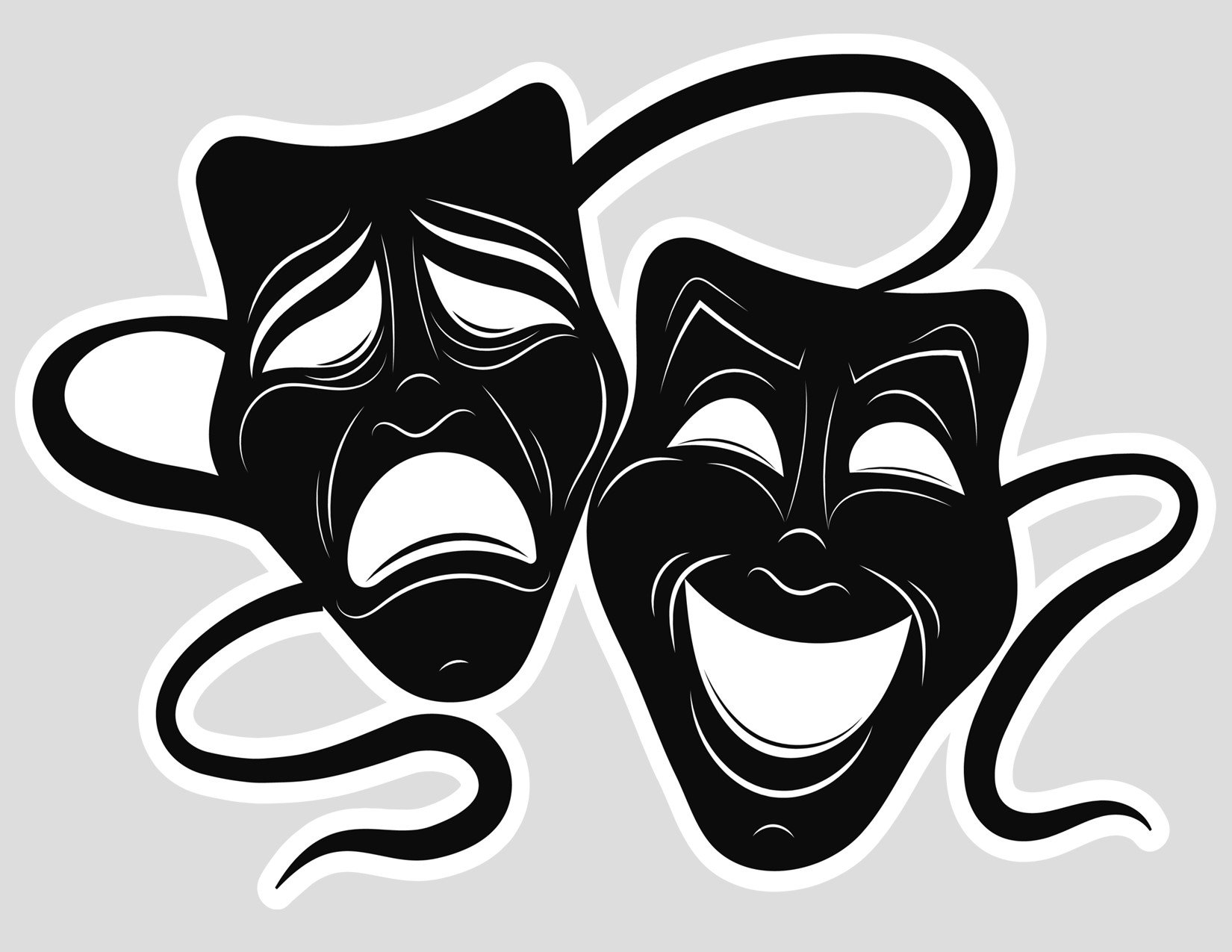 Black And White Drama Masks