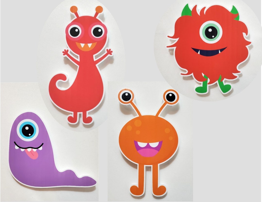Monsters 3 Set of Yard Cards for Lawn Sign Rental Business, Wall Art - Etsy