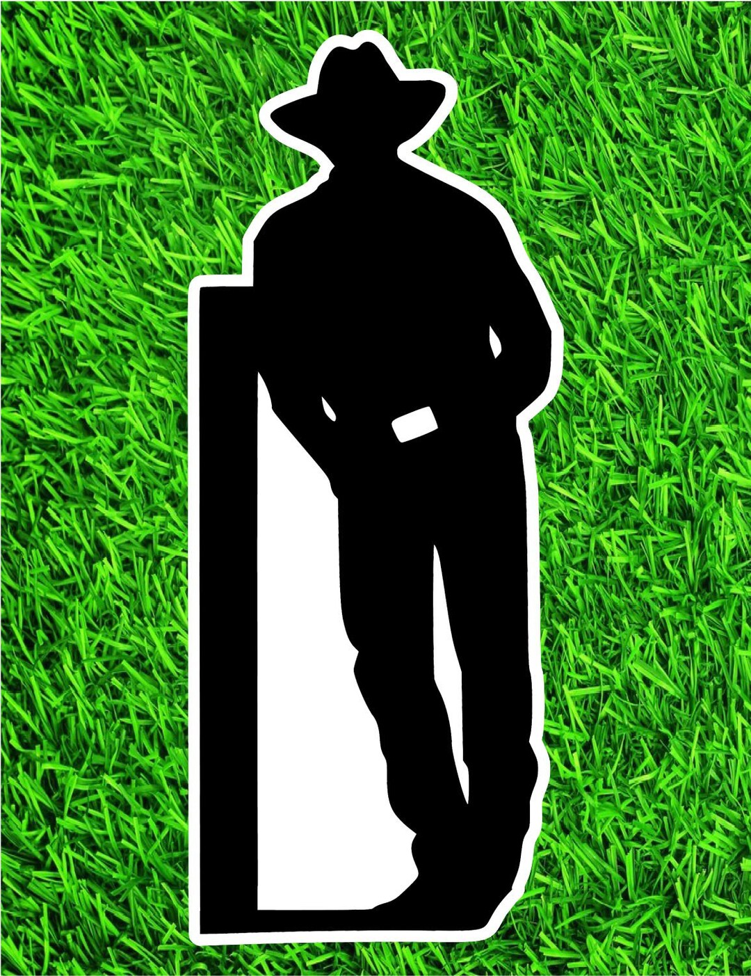 Cowboy Leaning on Fence Yard Sign Flair for Rental Business or Personal ...