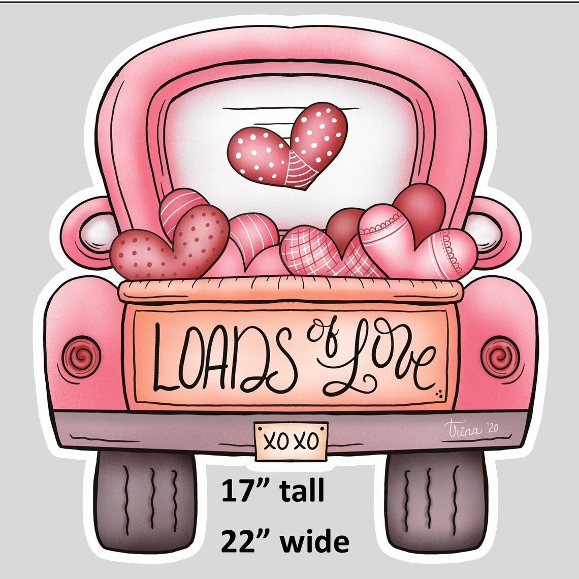 Vintage Valentine's Day Truck Yard Card for Lawn Sign Rental Businesses ...