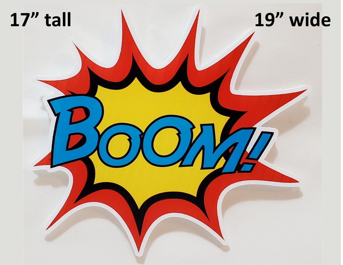 Cartoon Super Hero Sound Effects Yard Card Flair for Yard Sign - Etsy
