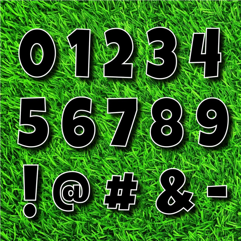 24" Luckiest Guy Font Numbers and Symbols Yard Cards, Lawn Sign Rental ...