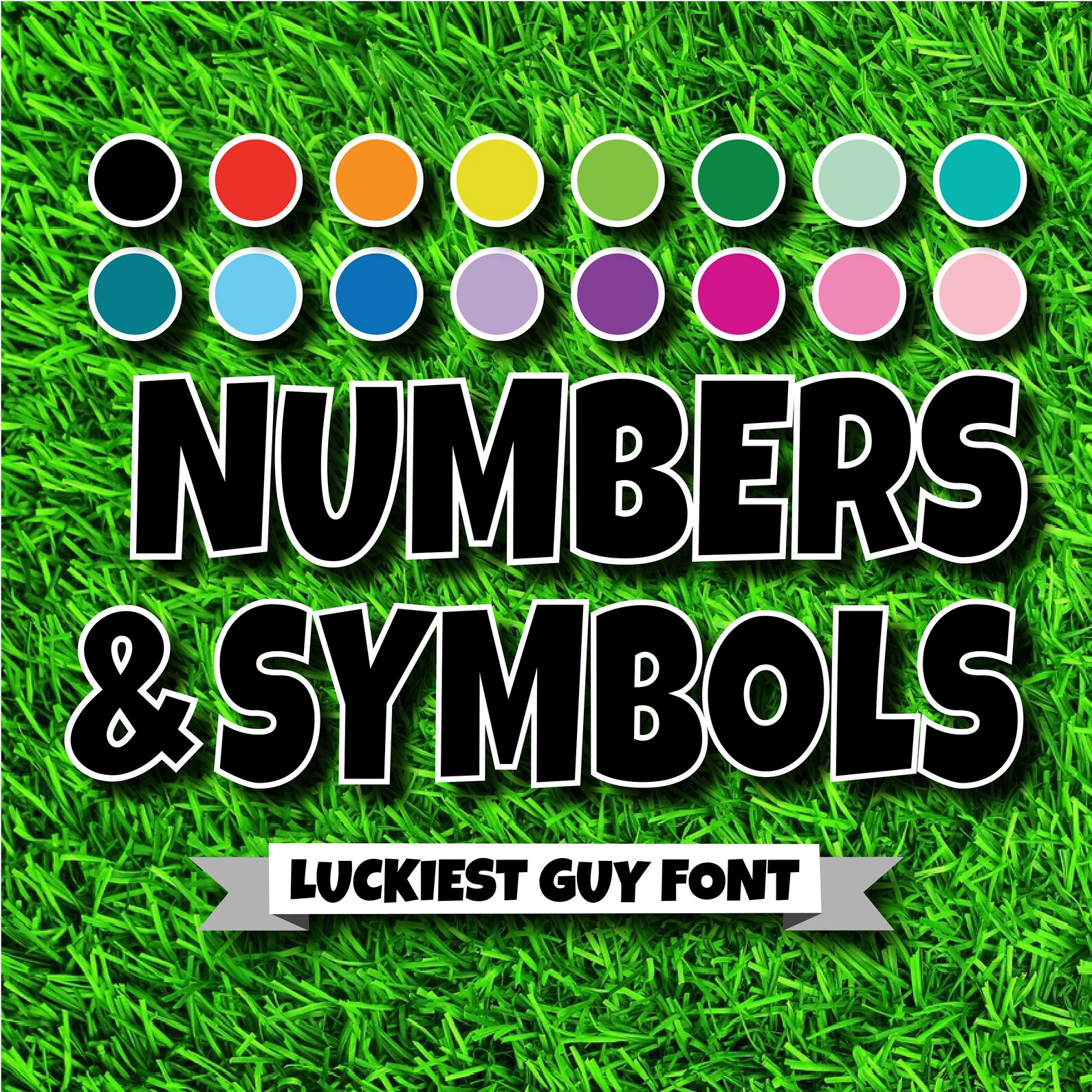 24 Luckiest Guy Font Numbers and Symbols Yard Cards - Etsy UK