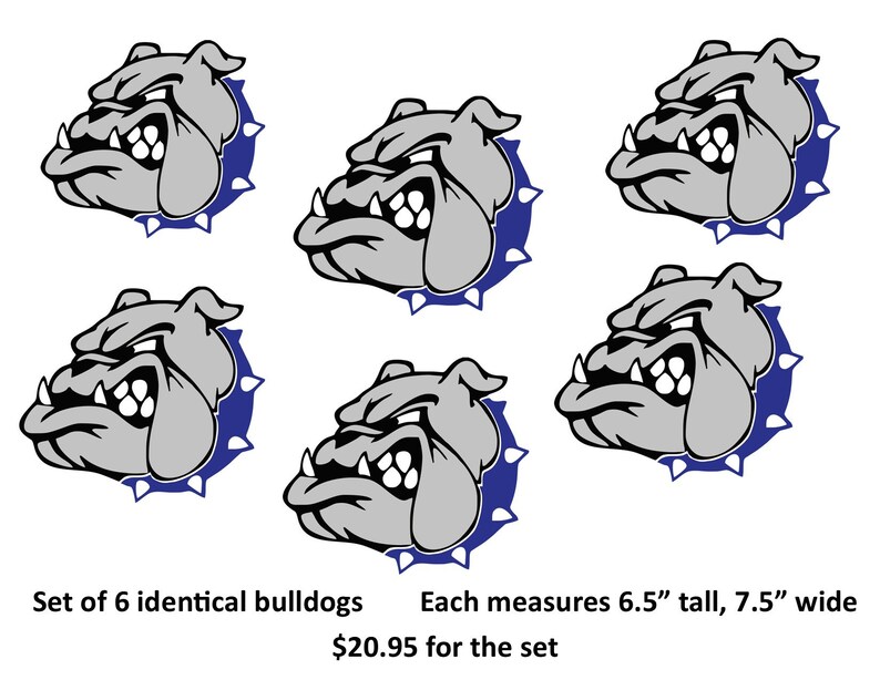 Set of 6 Customizable School Mascot Bulldog Yard Cards for Lawn Signs ...