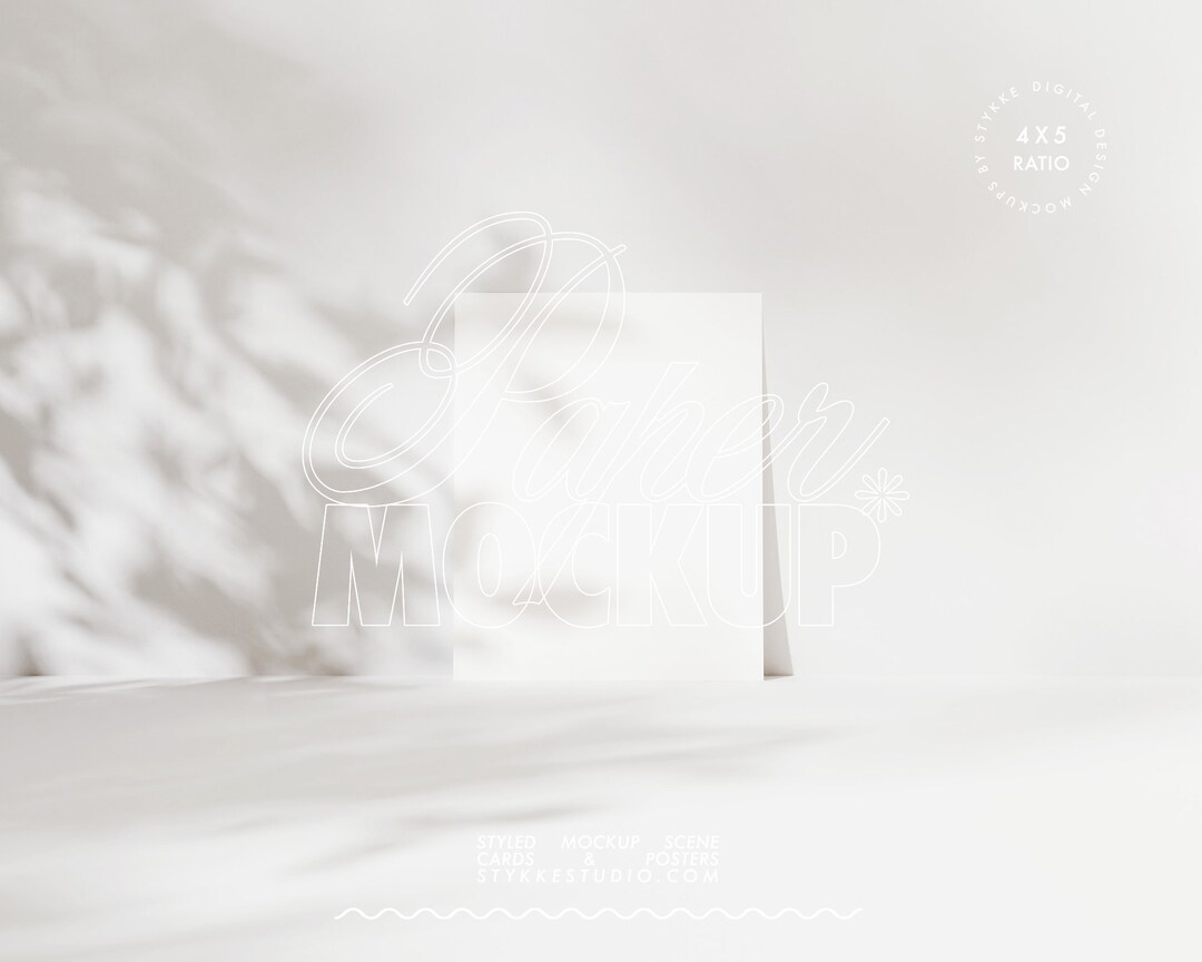 Card Mockup With Shadow Overlay, Simple Vertical Paper Card for Poster ...