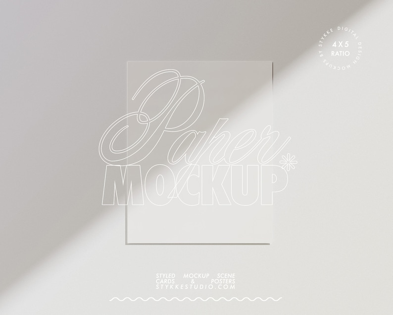Poster Mockup 4x5 Digital Paper Vertical Card Print Poster - Etsy