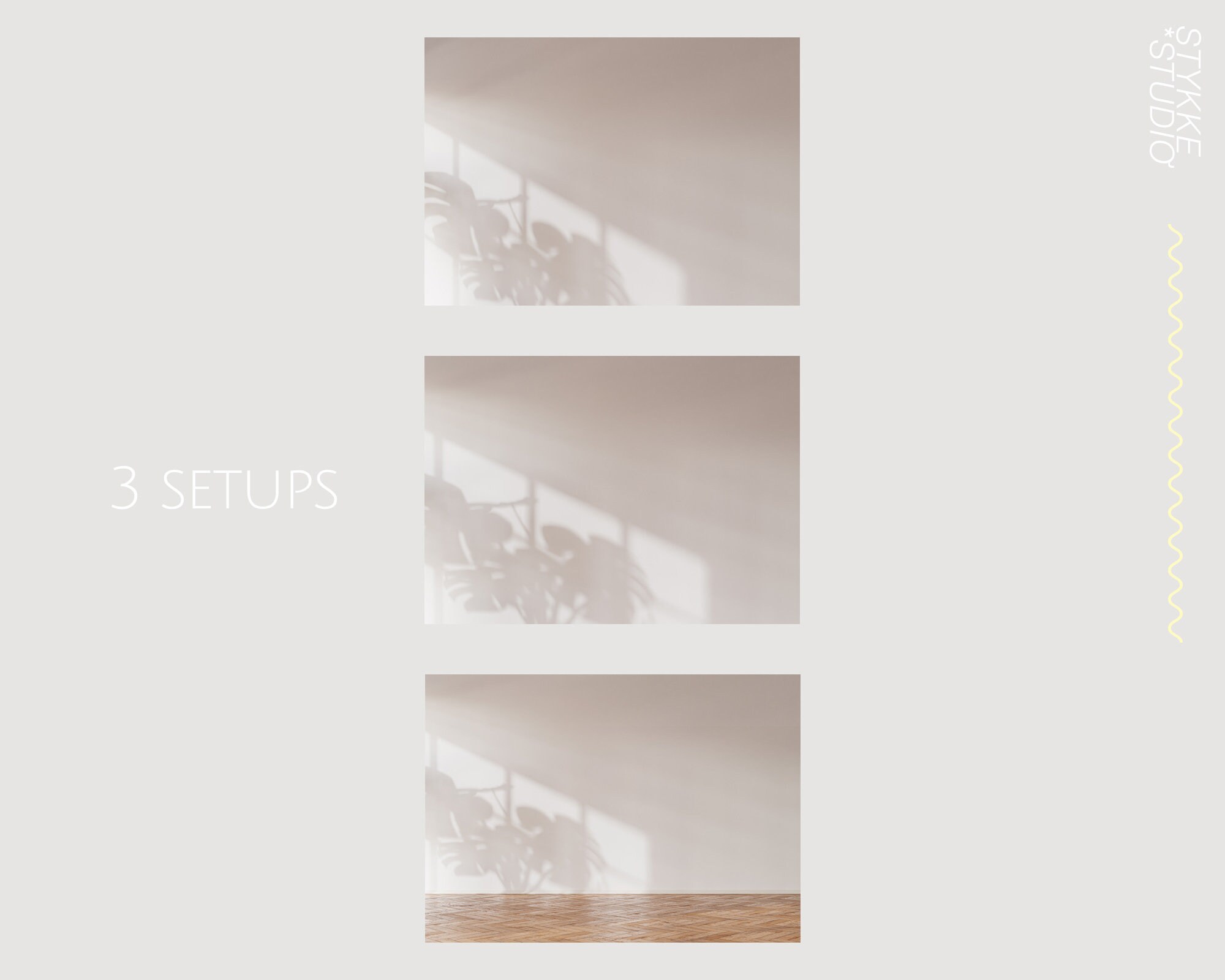 Empty Wall Mockup, Shadow Overlay Mockup, Shadow & Sun on Wall Mockup ...